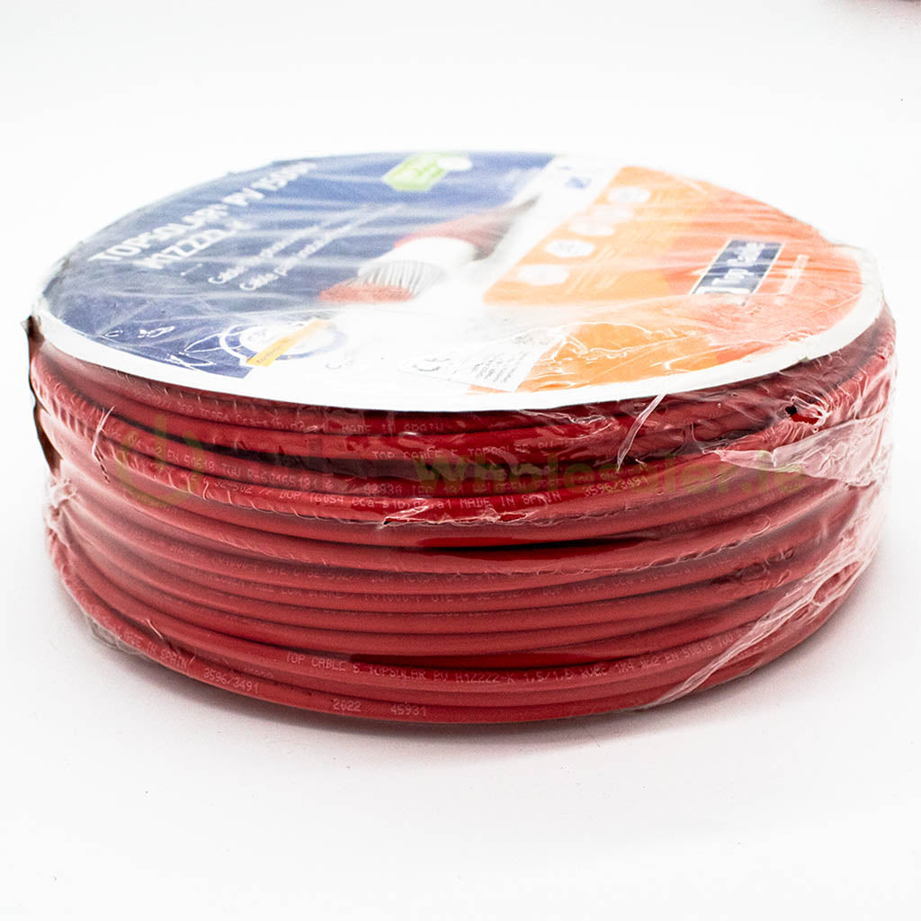 4mm DC Solar cable in red colour - Topsolar PV H1Z2Z2-K — Solar Wholesaler